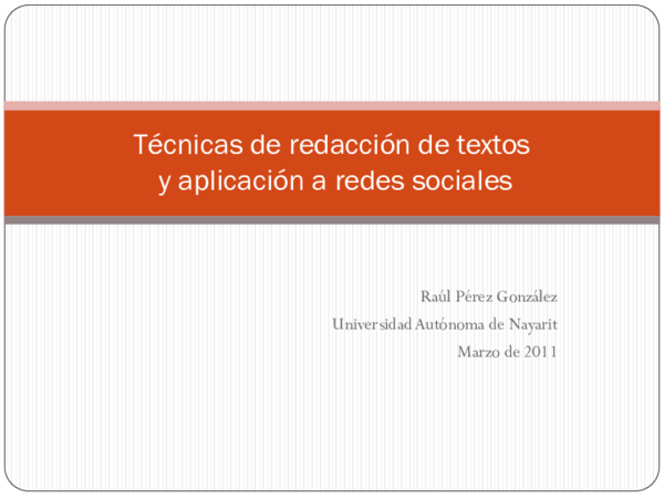 (PDF) Tecnicas de redaccion Final | Raúl Pérez González - Academia.edu