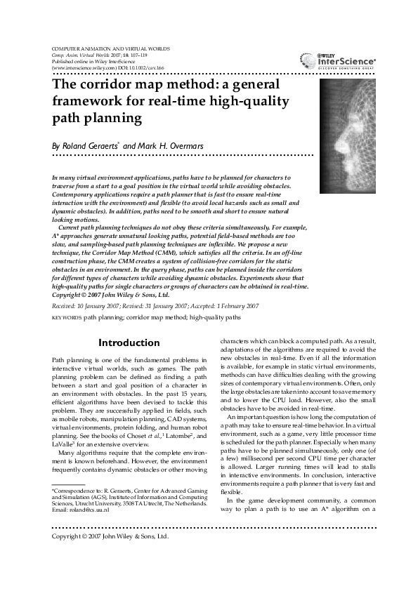 (PDF) The corridor map method: a general framework for real-time high ...