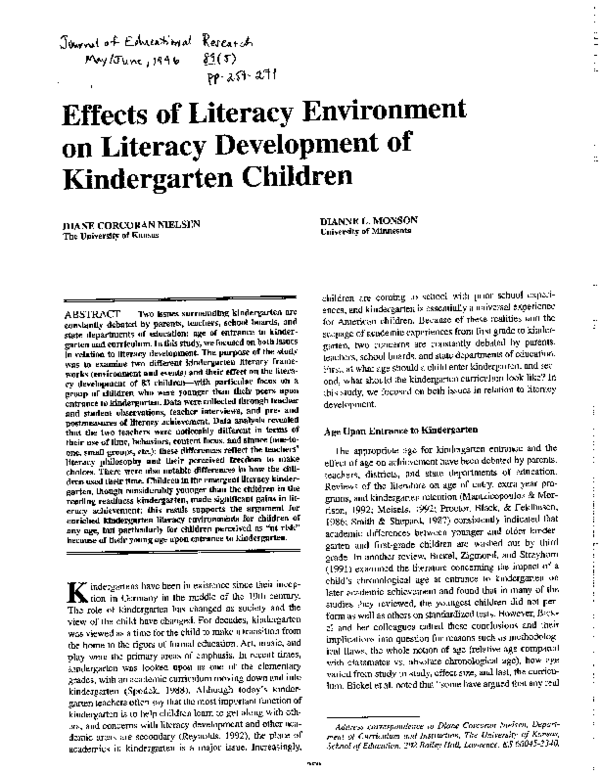 (PDF) Effects of Literacy Environment on Literacy Development of ...