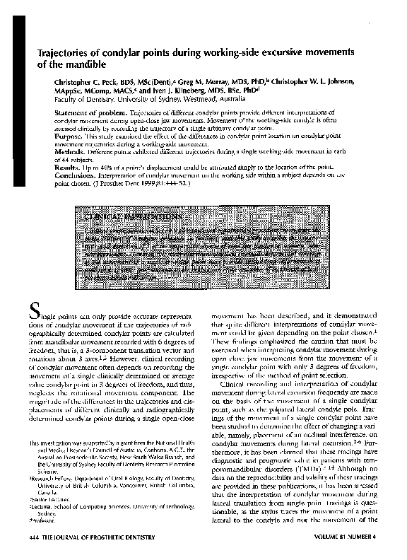 (PDF) Trajectories of condylar points during working-side excursive ...