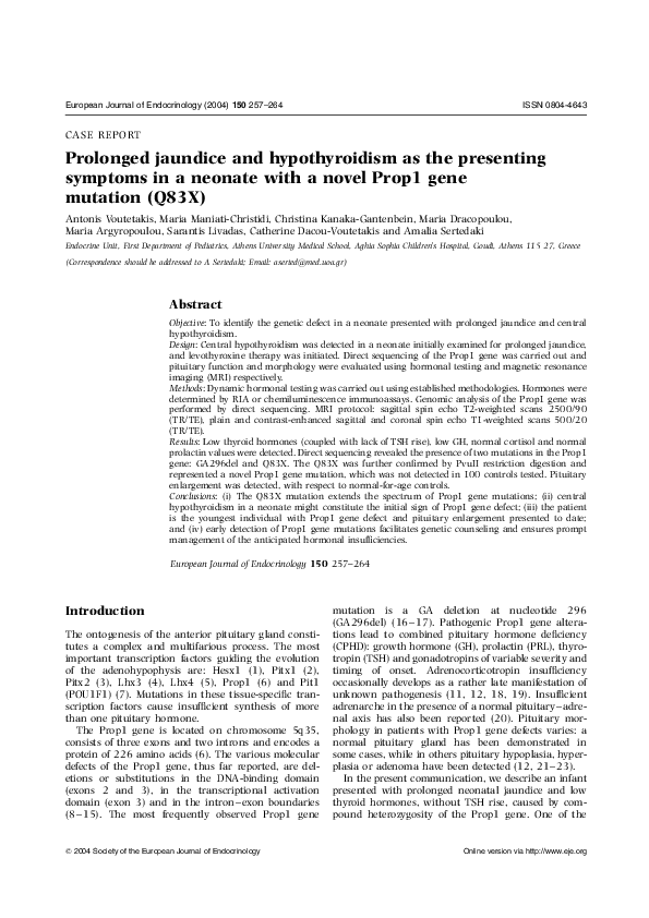 (PDF) Prolonged jaundice and hypothyroidism as the presenting symptoms ...