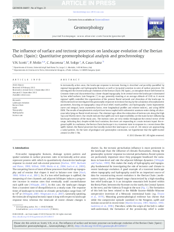 (PDF) The influence of surface and tectonic processes on landscape ...