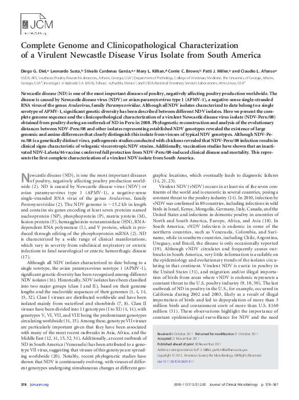 (PDF) Complete Genome and Clinicopathological Characterization of a ...