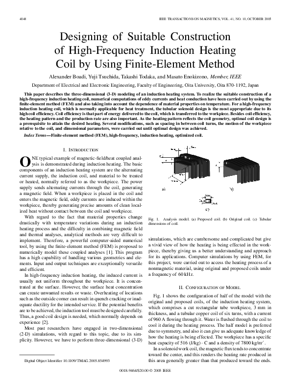 (PDF) Designing of suitable construction of high-frequency induction heating coil by using ...