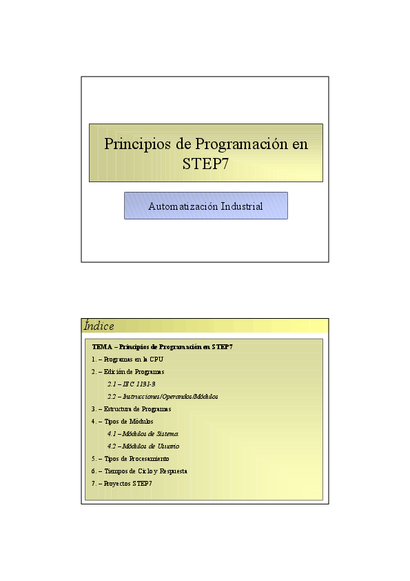 (PDF) TEMA – Principios de Programación en STEP7