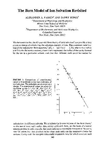 (PDF) The Born Model of Ion Solvation Revisited