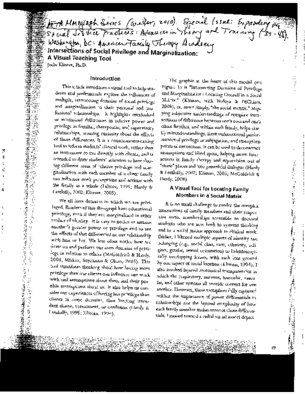 (PDF) Intersections of Privilege and Marginalization: A Visual Teaching ...