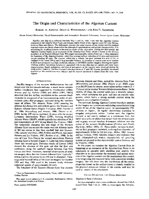 (PDF) The origin and characteristics of the Algerian Current
