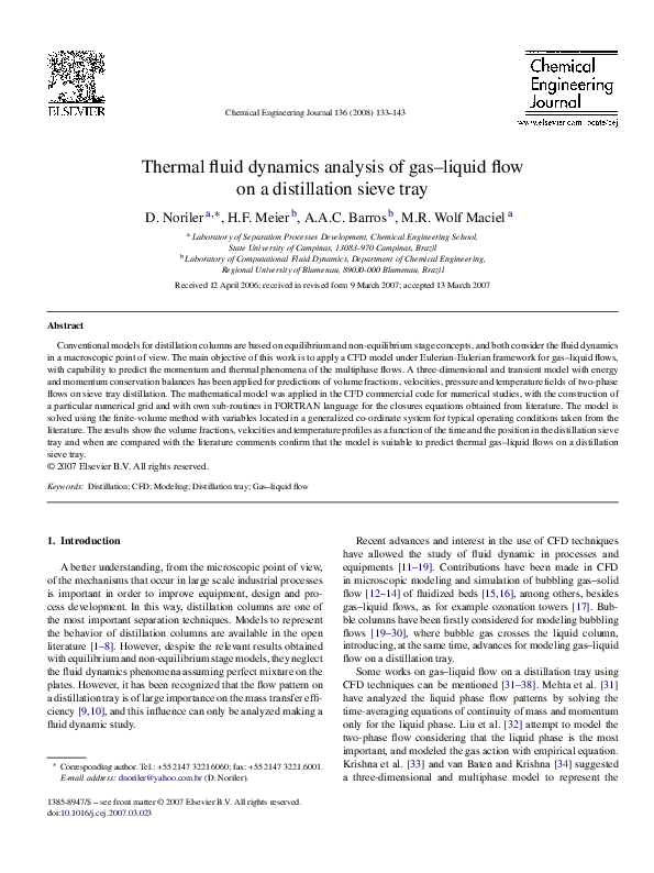 (PDF) Thermal fluid dynamics analysis of gas–liquid flow on a ...