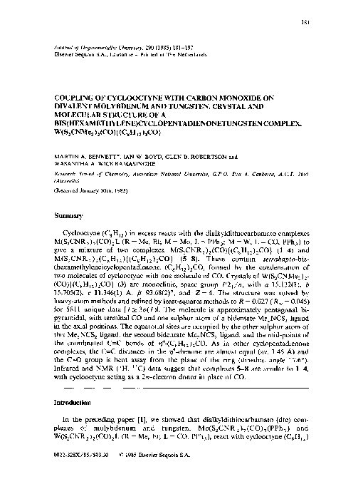 (PDF) Coupling of cyclooctyne with carbon monoxide on divalent ...