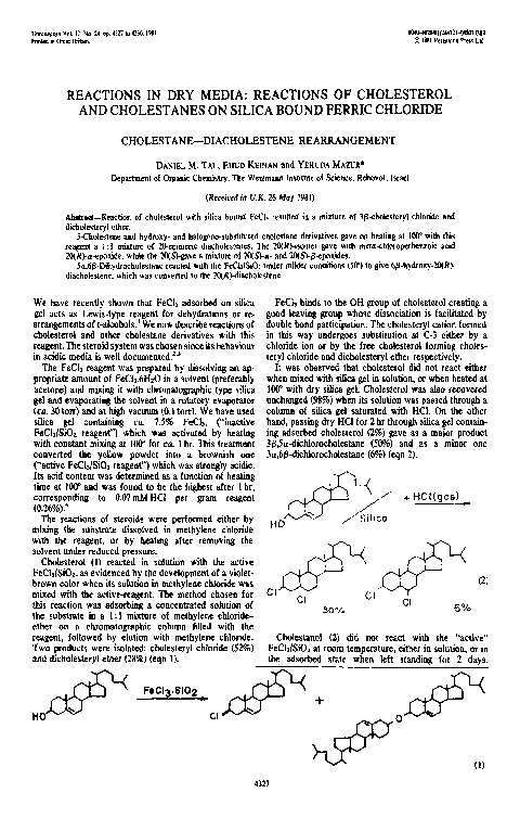(PDF) Reactions in dry media: reactions of cholesterol and cholestanes ...