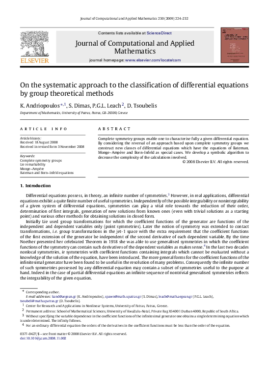 (PDF) On the systematic approach to the classification of differential equations by group ...