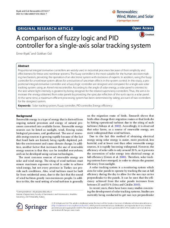 Pdf A Comparison Of Fuzzy Logic And Pid Controller For A Single Axis