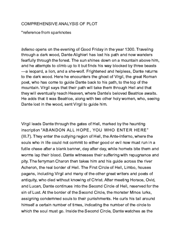 (DOC) COMPREHENSIVE ANALYSIS OF PLOT *reference from sparknotes | Karla ...