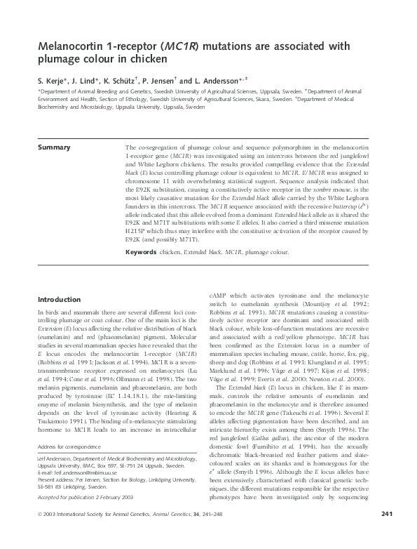 (PDF) Melanocortin 1-receptor (MC1R) mutations are associated with ...