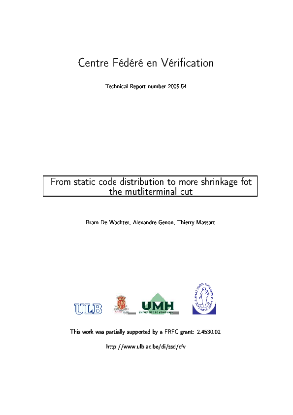 (PDF) From Static Code Distribution to More Shrinkage for the Multiterminal Cut