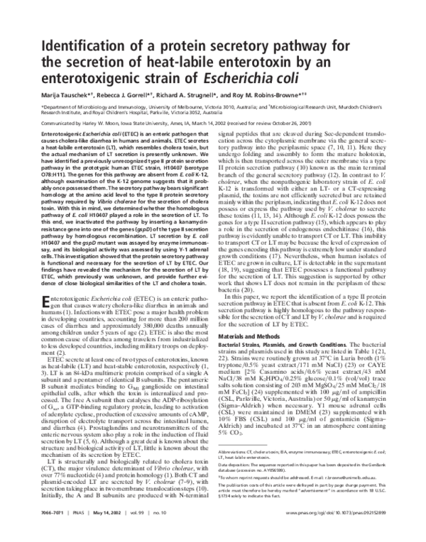 (PDF) Identification of a protein secretory pathway for the secretion ...