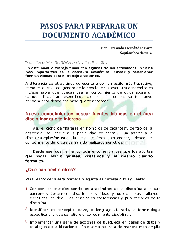 (PDF) PASOS PARA PREPARAR UN DOCUMENTO ACADÉMICO