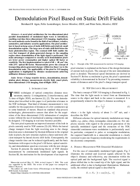 (PDF) Demodulation Pixel Based on Static Drift Fields