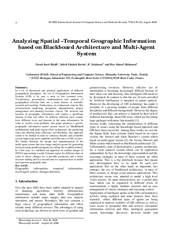 (PDF) Analyzing Spatial Temporal Geographic Information based on Blackboard Architecture and ...