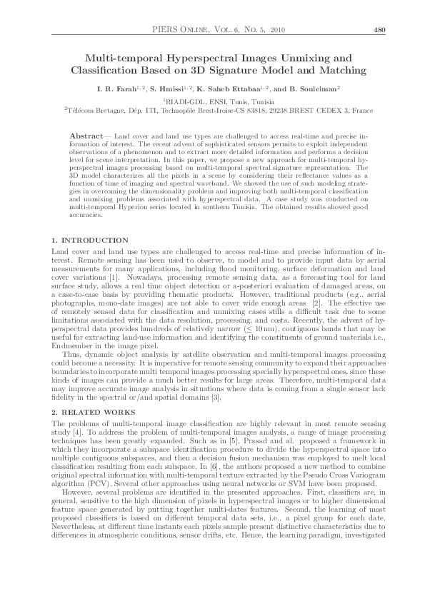 (PDF) Multi-temporal Hyperspectral Images Unmixing and Classification Based on 3D Signature ...