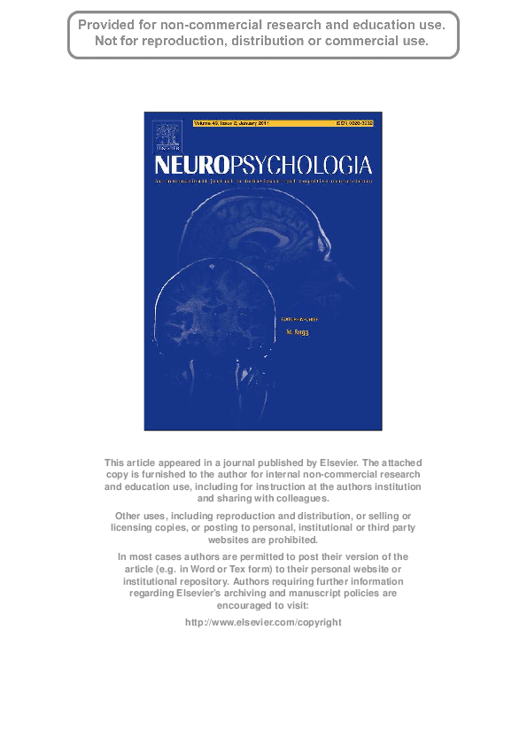 (PDF) A long-lasting improvement of tactile extinction after galvanic ...