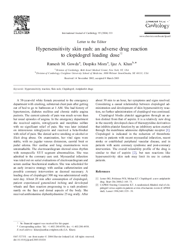 (PDF) Hypersensitivity skin rash: an adverse drug reaction to ...