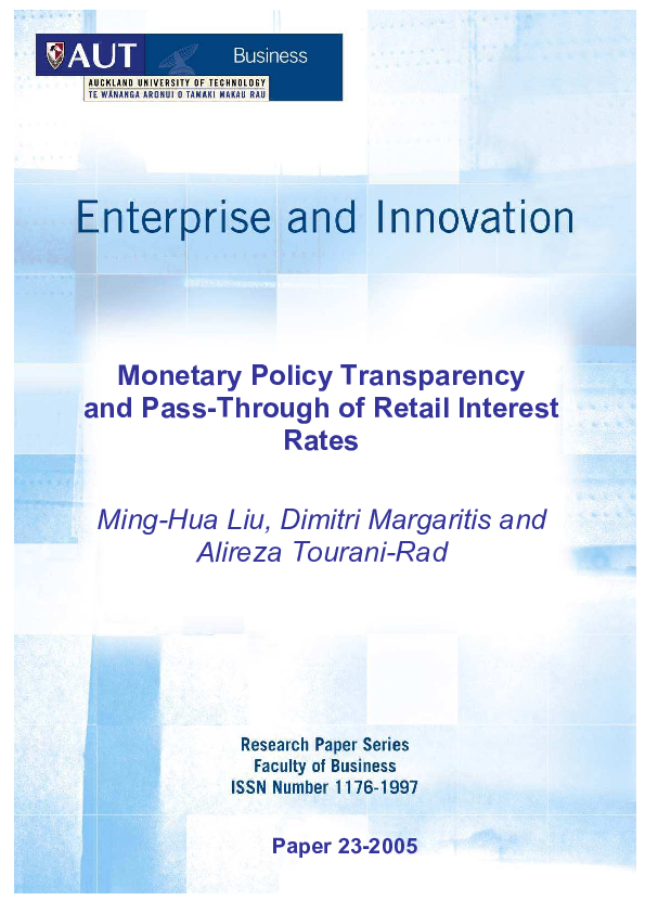 (PDF) Monetary policy transparency and pass-through of retail interest ...