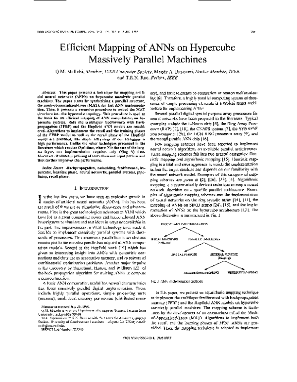 Pdf Efficient Mapping Of Anns On Hypercube Massively Parallel Machines