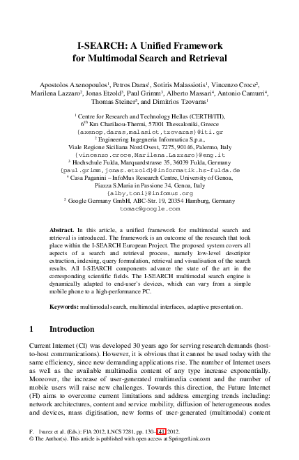 (PDF) I-SEARCH: A Unified Framework for Multimodal Search and Retrieval