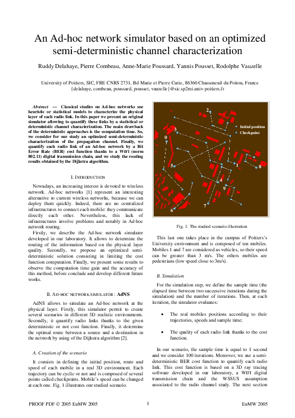 (PDF) An Ad-hoc network simulator based on an optimized semi-deterministic channel characterization