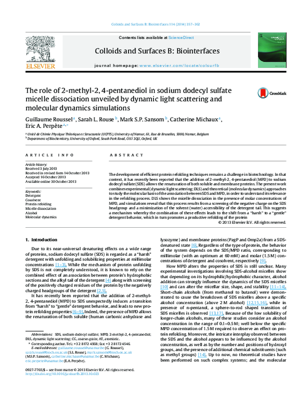 (PDF) The role of 2-methyl-2, 4-pentanediol in sodium dodecyl sulfate ...