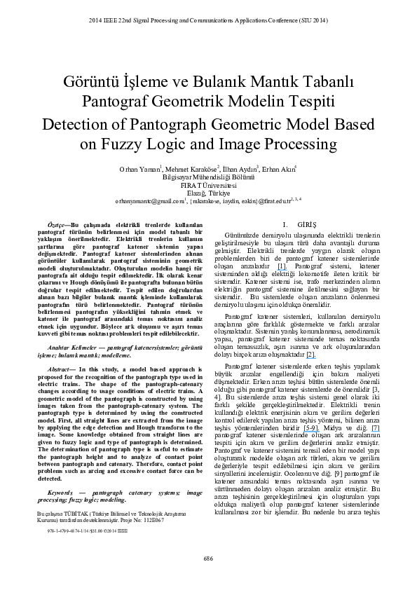 (PDF) Detection of pantograph geometric model based on fuzzy logic and image processing