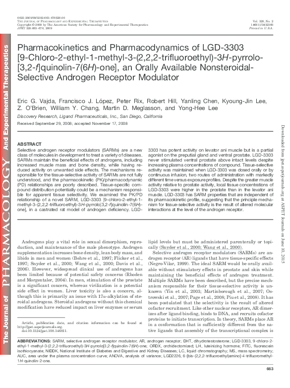 (PDF) Pharmacokinetics and Pharmacodynamics of LGD-3303 [9-Chloro-2 ...