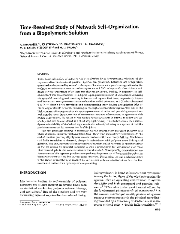 (PDF) Time-Resolved study of network self-organization from a ...