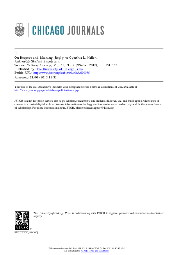 (PDF) On Respect and Meaning: Reply to Cynthia Hallen, by Stefani ...