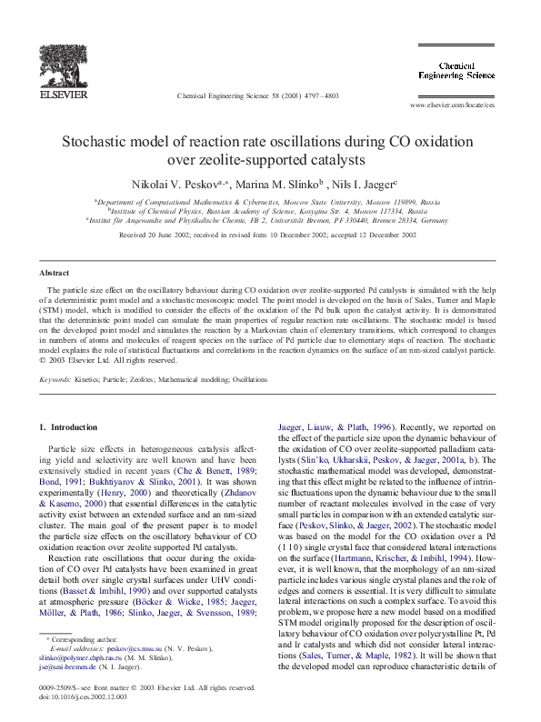 (PDF) Stochastic model of reaction rate oscillations during CO ...