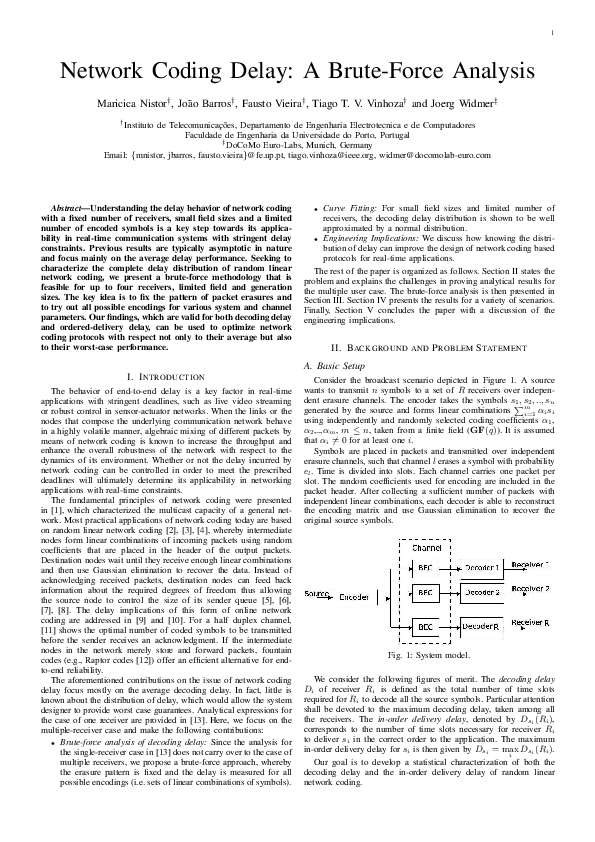 (PDF) Network coding delay: A brute-force analysis