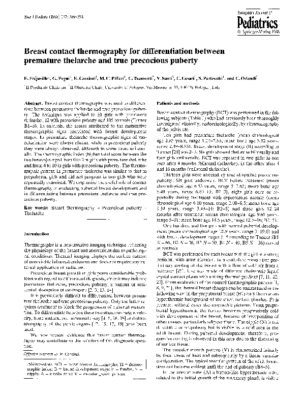 (PDF) Breast contact thermography for differentiation between premature ...