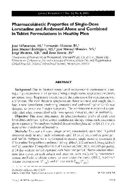 (PDF) Pharmacokinetic properties of single-dose loratadine and ambroxol ...