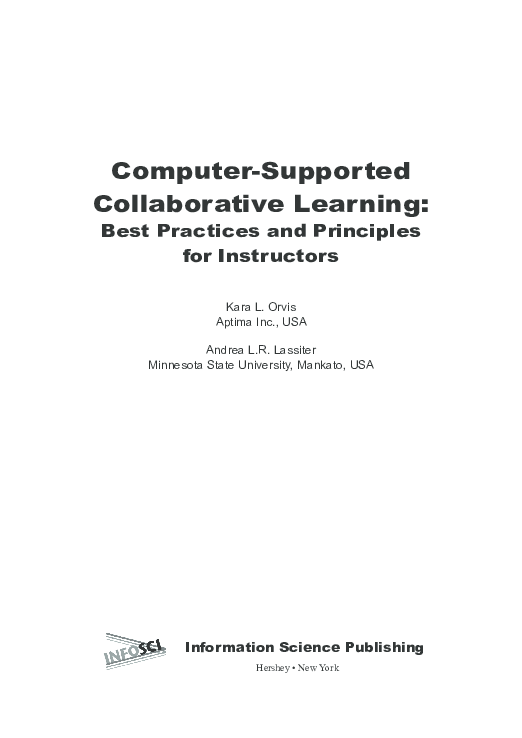 (PDF) Computer-Supported Collaborative Learning: Best Practices and Principles for Instructors