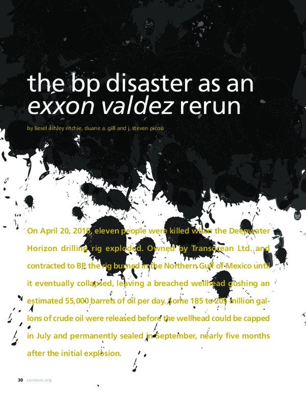 (PDF) The BP Disaster as an Exxon Valdez Rerun