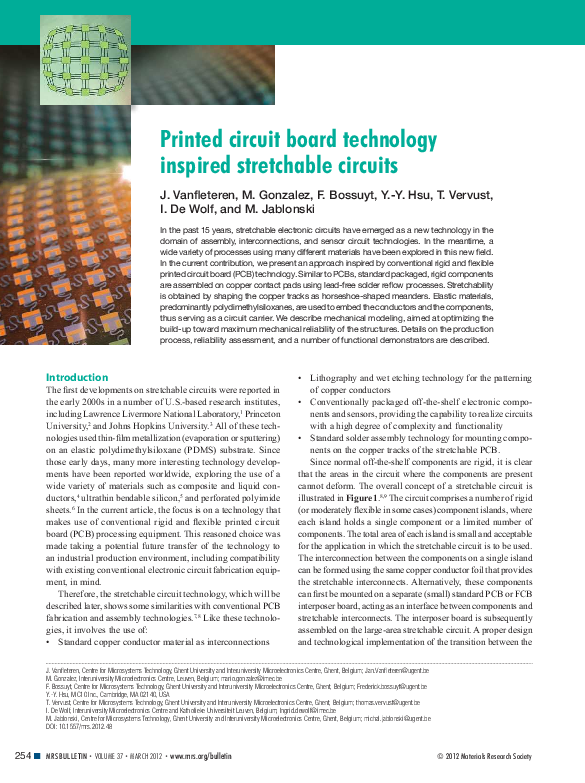 (PDF) Printed circuit board technology inspired stretchable circuits