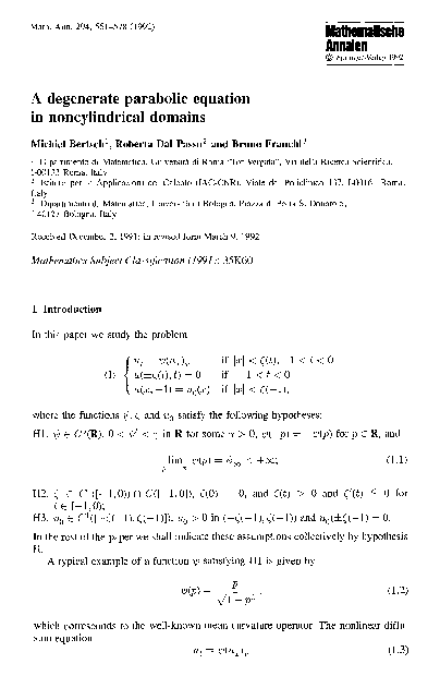 Pdf A Degenerate Parabolic Equation In Noncylindrical Domains