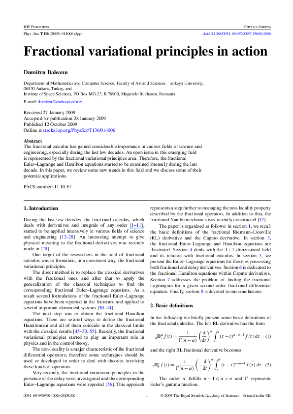(PDF) On Fractional Variational Principles