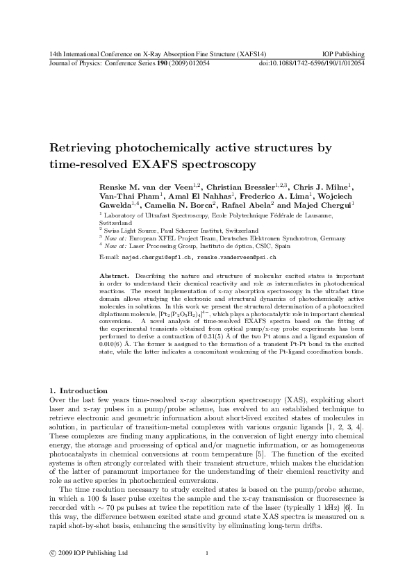 (PDF) Retrieving photochemically active structures by time-resolved ...