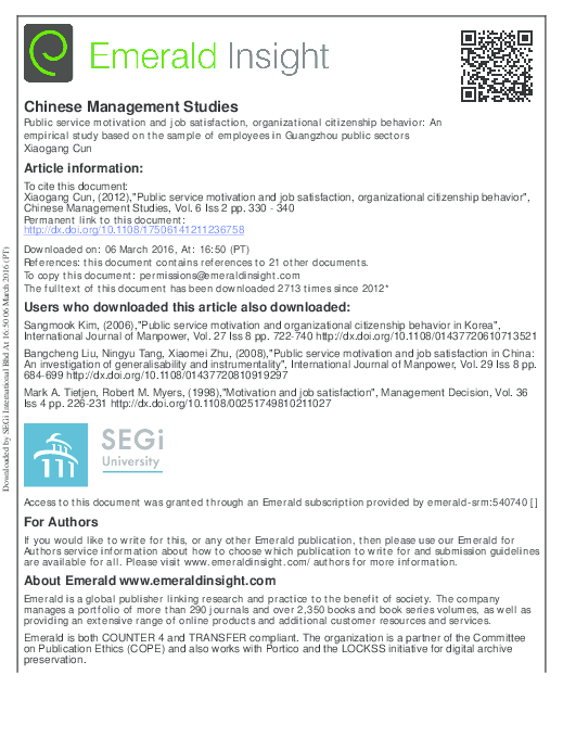 (PDF) Chinese Management Studies