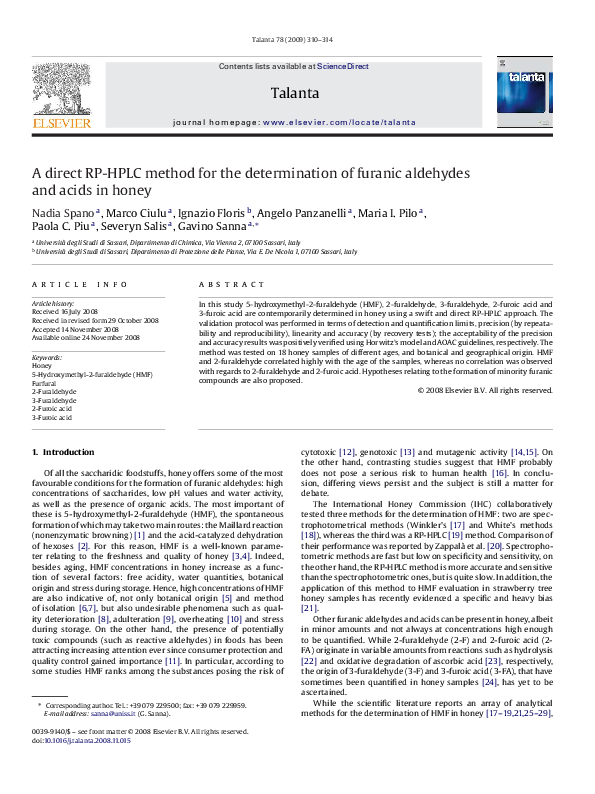 (PDF) A direct RP-HPLC method for the determination of furanic ...