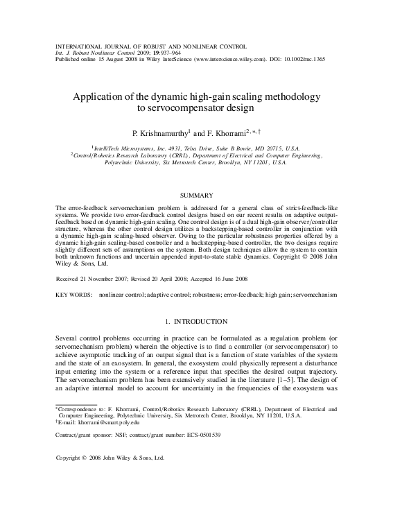 (PDF) Application of the dynamic high-gain scaling methodology to ...