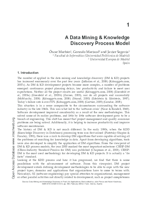 (PDF) A Data Mining & Knowledge Discovery Process Model